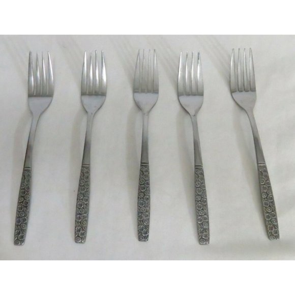 Rogers | Dining | Rogers Stainless Flatware 5 Dinner Forks Floral ...